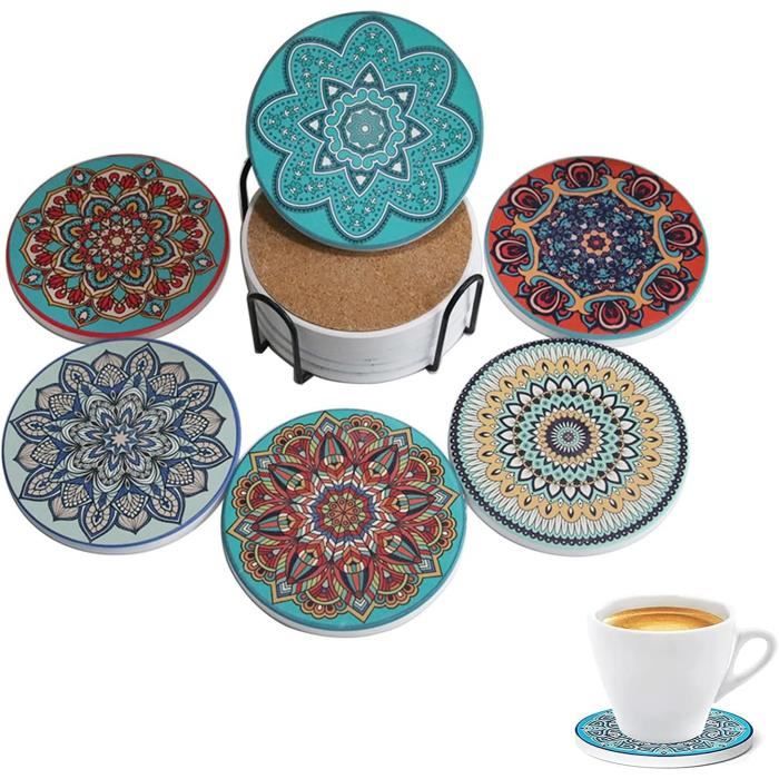 6 Pcs Dessous De Verre Rond,Dessous De Plat Design, Tapis De Bar ...