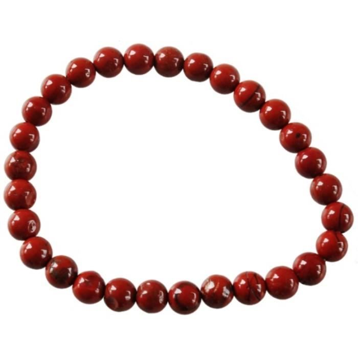 Bracelet Perles Rondes Jaspe Rouge - 6 mm - Achat / Vente bracelet ...