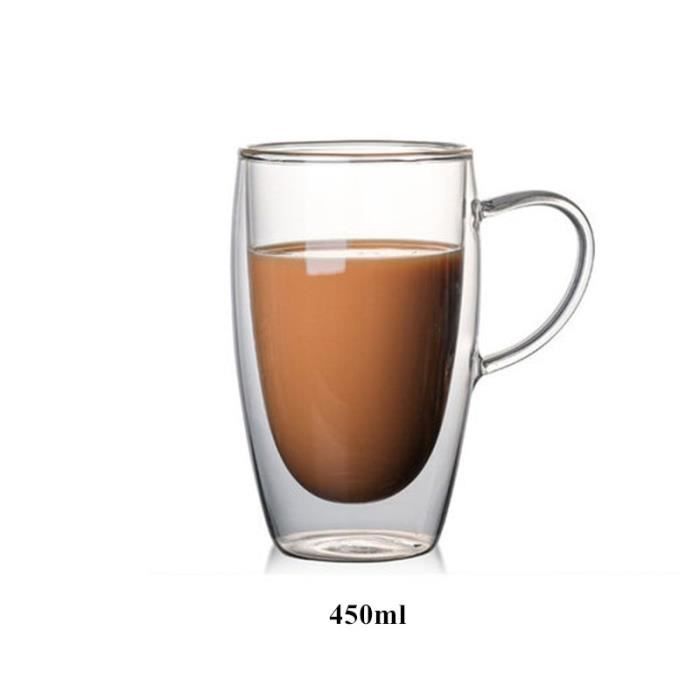 Café,Tasse Double paroi en verre bière Résistant à la chaleur,80-250 ...