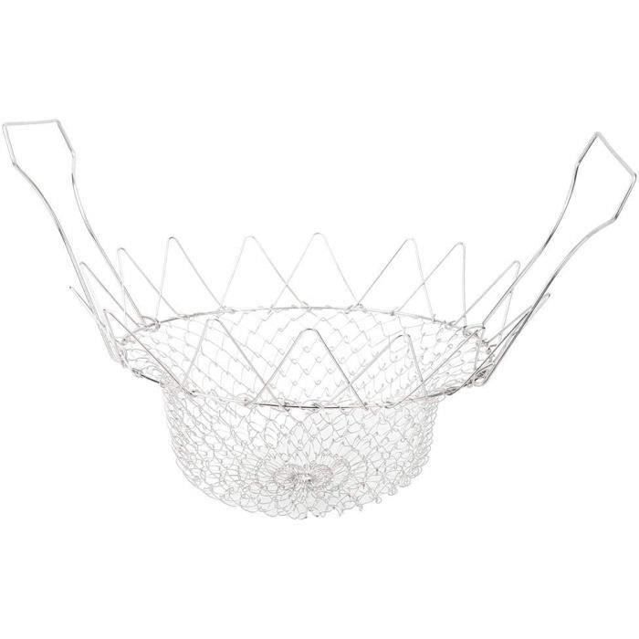 Panier à Salade Pliable En Inox Passoire Alimentaire Panier à Frites ...
