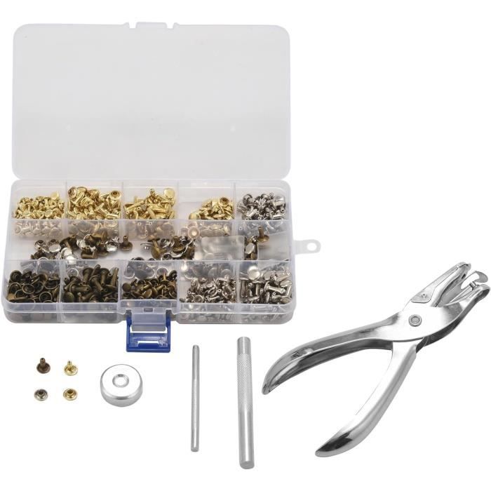 Lot De 300 Rivets En Cuir À Double Capuchon En Métal Avec Pince De ...