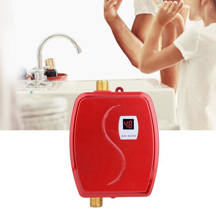 Dilwe Chauffage à l'eau 220V 3800W Mini chauffe-eau instantané électrique sans réservoir Salle ...
