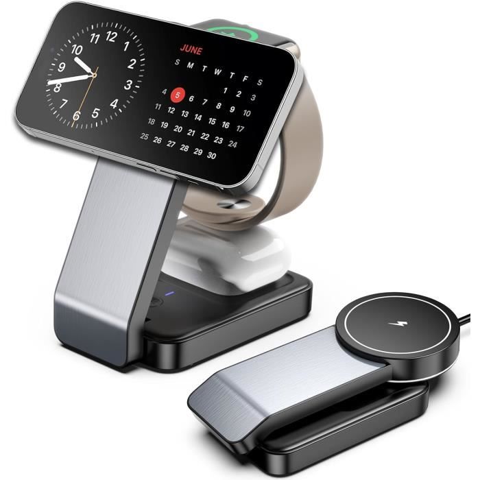Chargeur Induction Iphone, Magnétique Chargeur 3 En 1 Apple For Mag ...