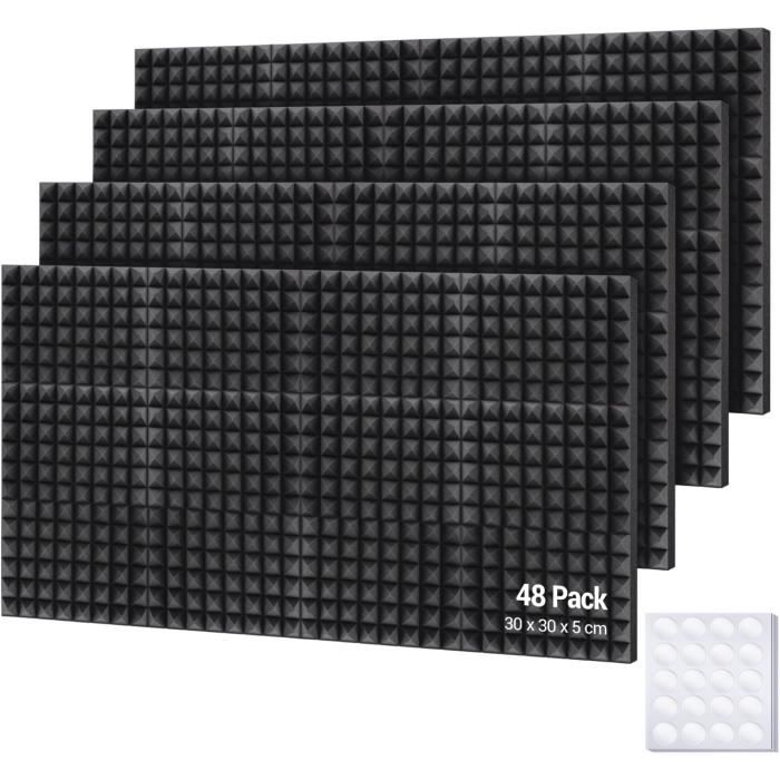 Panneaux de Mousse Acoustique 48 pièces, Ohuhu Panneau Absorbant ...