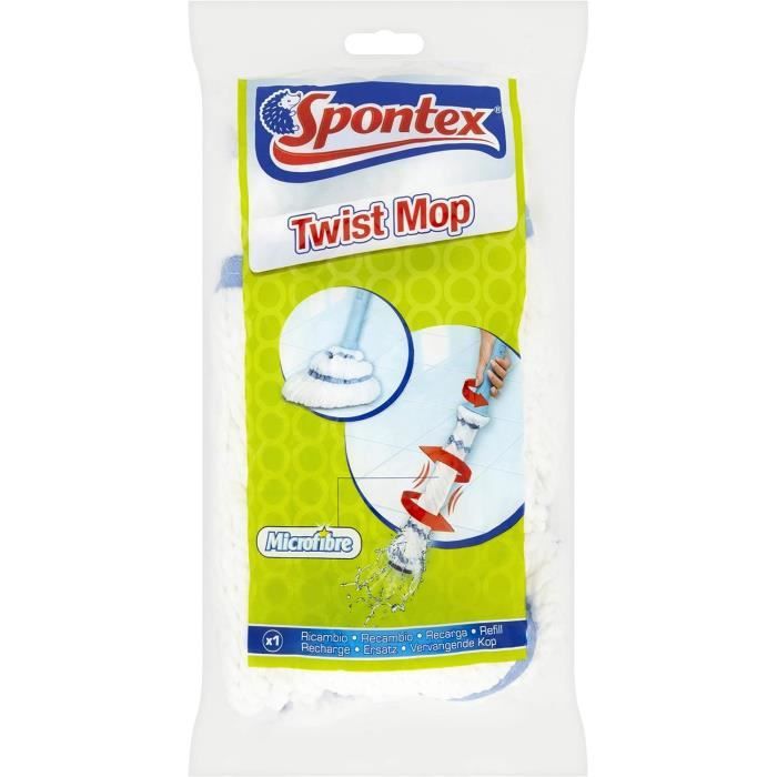 SPONTEX - Recharge Twist Mop - Recharge franges microfibre pour balai à ...