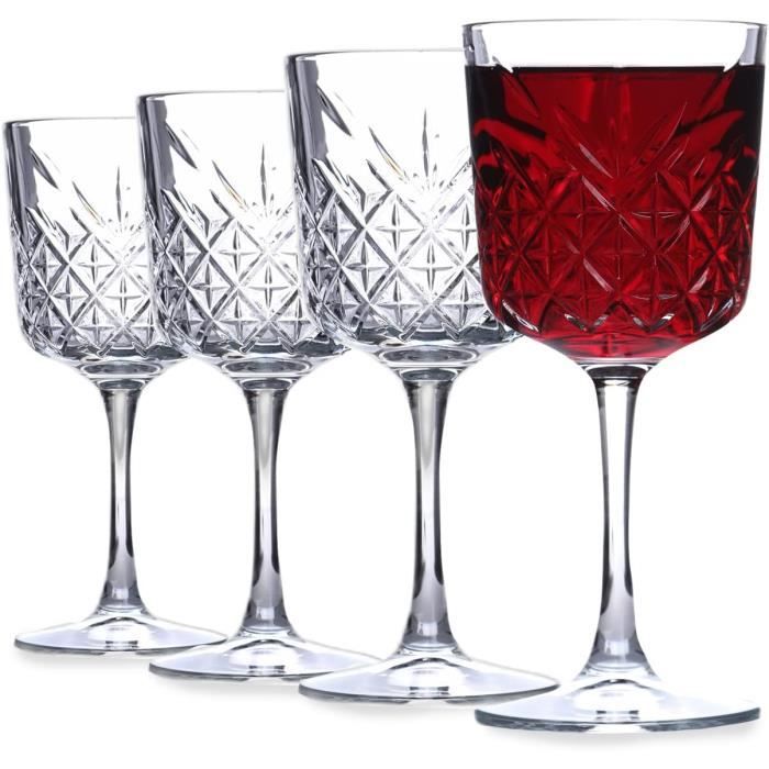 Lot de 4 Verres a Vin coupé Vintage (11oz-330ml). Verres a Vin Rouge et ...