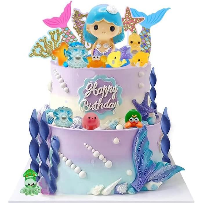 16 Pcs Decoration Sirene Gateau,Sirène Cupcake Toppers,Decoration ...