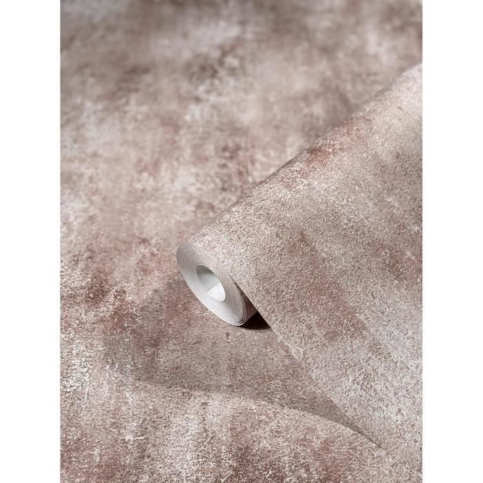 Papier Peint Bronze Aspect Béton Fleur Floral Feuilles Hailey Pour ...