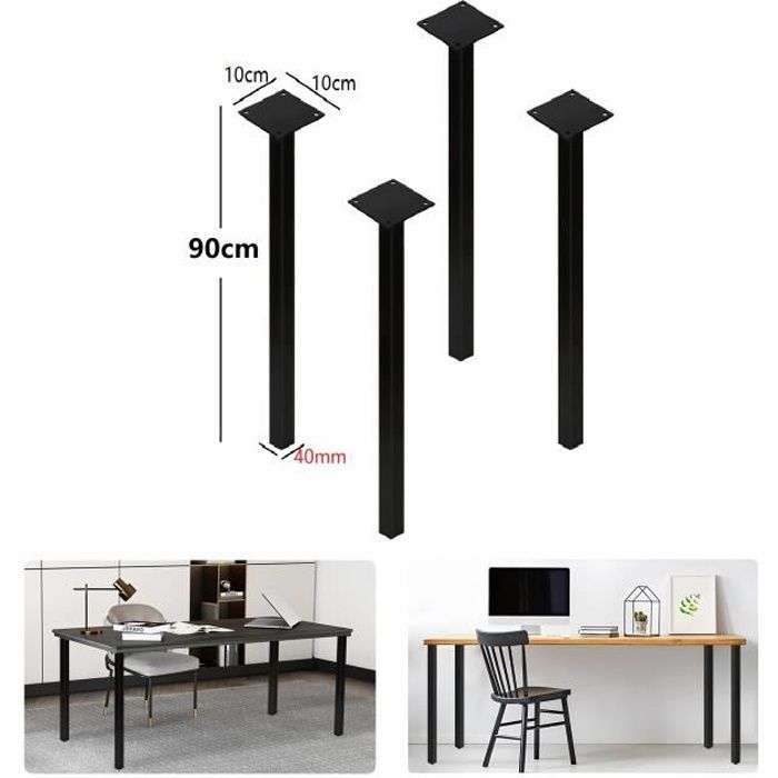Willonin® 4pcs Pied de Table 90cm pour table bureau, Support de table ...