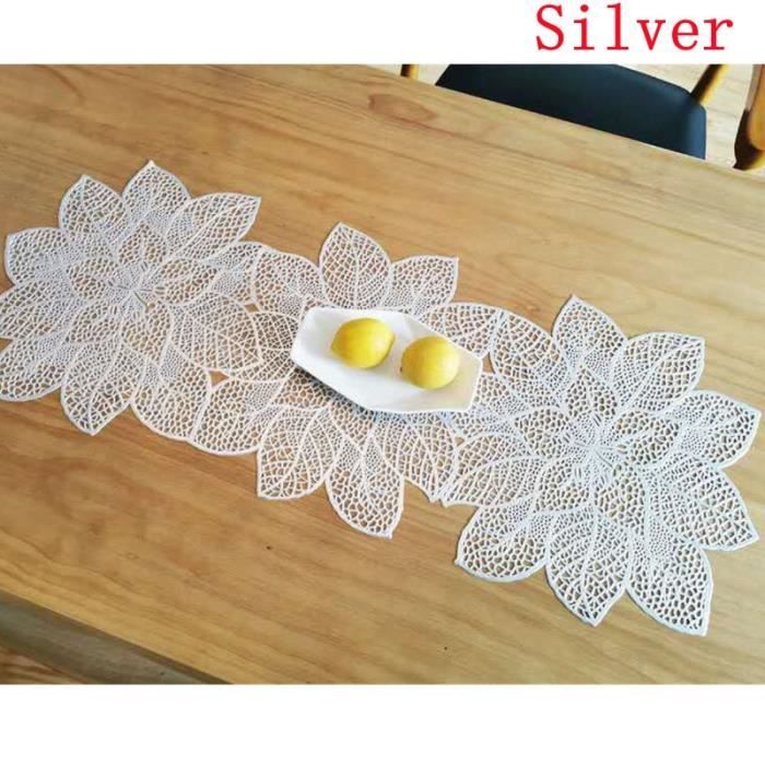 SET DE TABLE,Silver--Napperon ajouré 91x35cm, nappe décorative pour ...