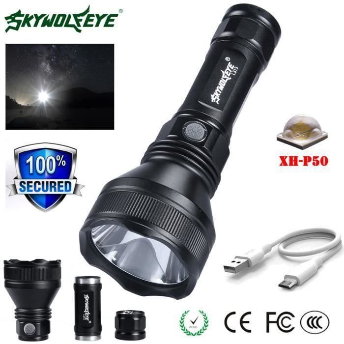 LAMPE ELECTRIQUE Pro Aluminum XH-P50 3Modes Flashlight Portable USB ...