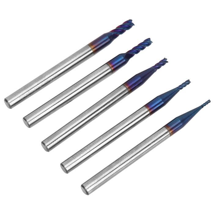 Zerone Fraise CNC 5 pièces fraise fraise en bout en acier tungstène ...