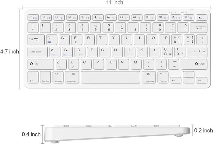 Clavier Bluetooth Sans Fil Ultra-mince Espagnole Rechargeable pour iPad ...