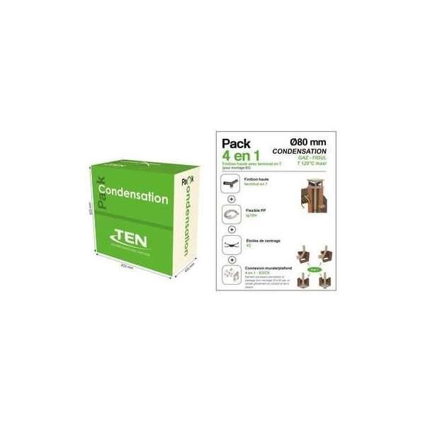 Pack condensation 4 en 1 B3/C9 TEN - Diamètre 80 mm - Terminal en T ...