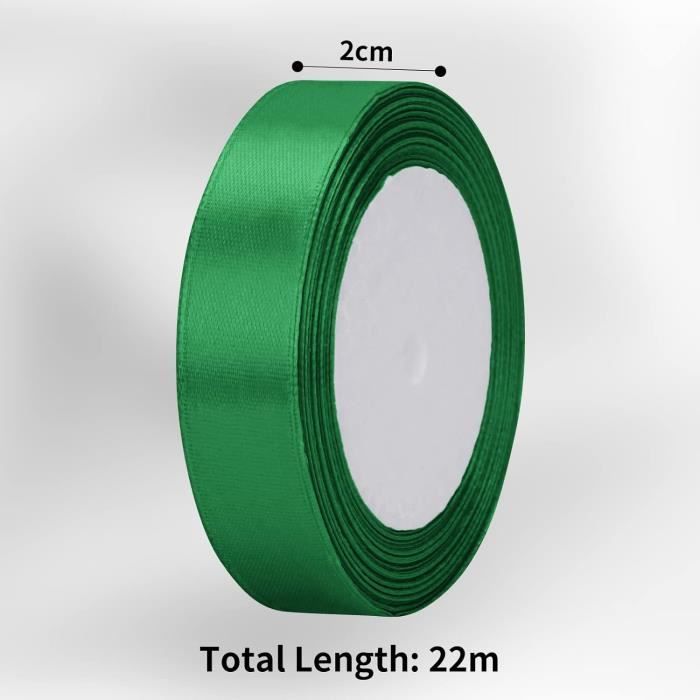 Ruban De Satin Vert De 20 Mm De Large Pour Travaux Manuels, Emballages ...
