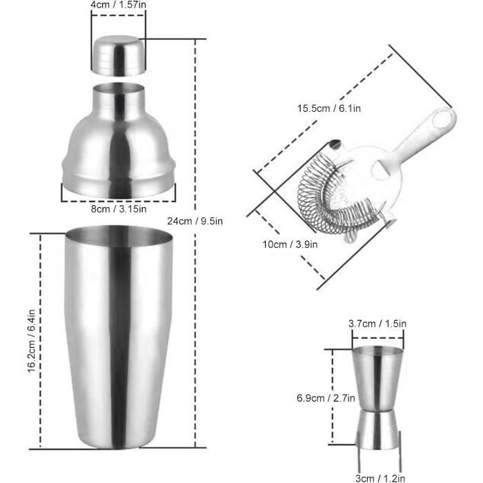 Set De Cocktail,750Ml Shaker À Main En Acier Inoxydable Mélangeur De ...