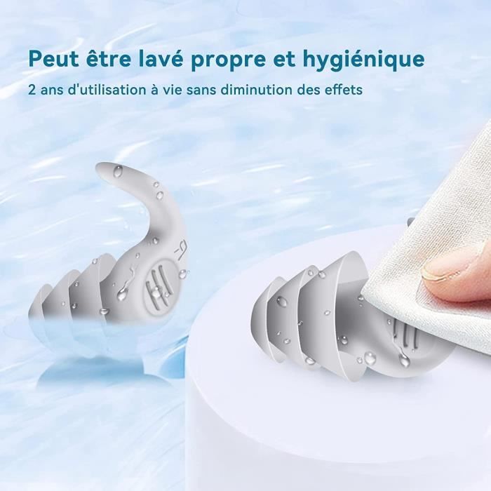 AJW-Étanche Bouchons D'oreille pour Dormir Protection Auditive Bouchons ...