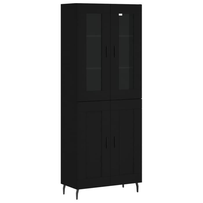 MAD Buffet haut Noir 69,5x34x180 cm Bois d'ingénierie - MDX43685 ...