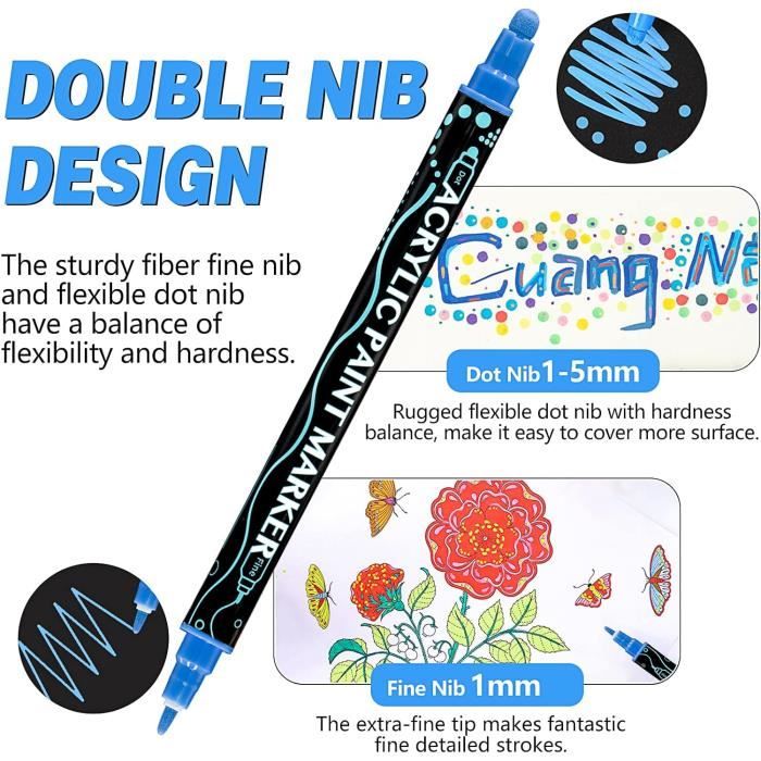 Lixinuo Peinture Acrylique Stylos,Marqueur Peinture Acrylique, 12 ...