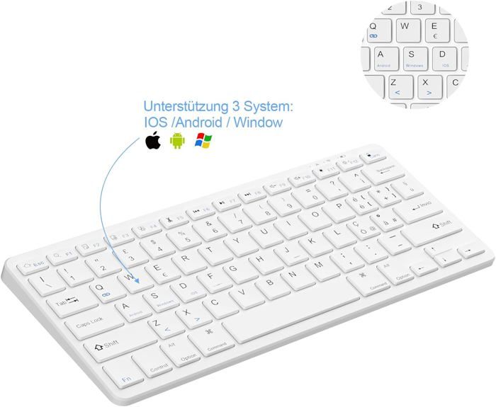 Clavier Bluetooth Sans Fil Ultra-mince Espagnole Rechargeable pour iPad ...