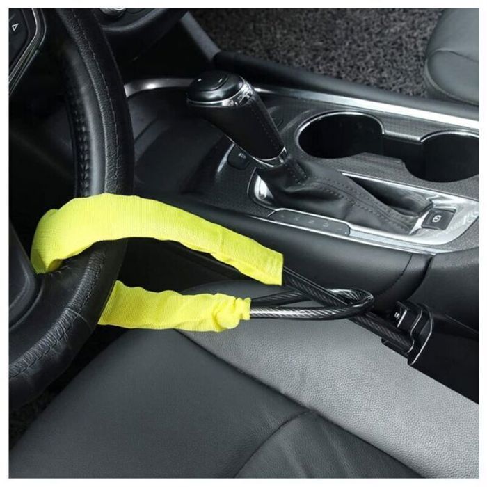 Antivol voiture serrure volant bloque – Haute sécurité avec câble acier ...