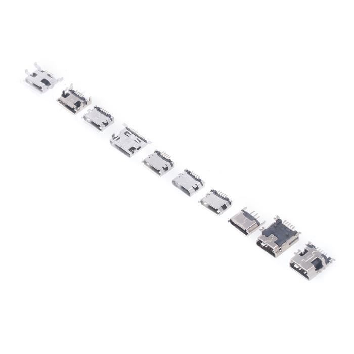 Connecteur - CIKONIELF - Micro MINI USB - 100 pièces - Métal - 2 pôles ...