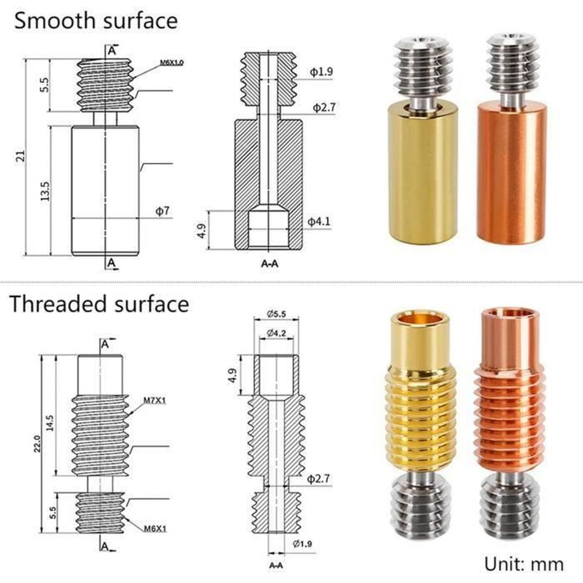 Light-Gorge FiletéE M6 Haute TempéRature 3 PièCes SéRies pour ...