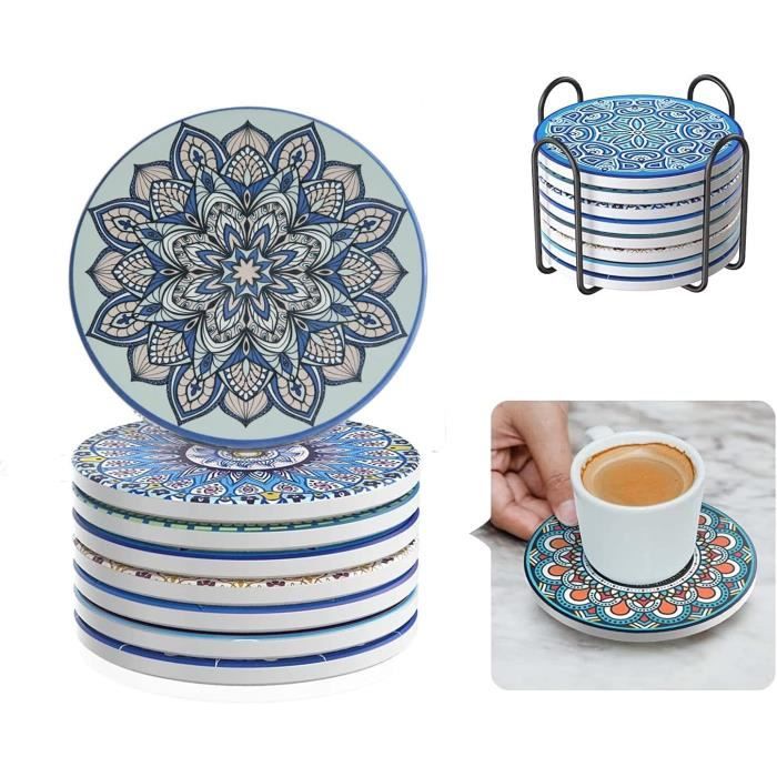 6 Pcs Dessous De Verre Rond,Dessous De Plat Design, Tapis De Bar ...