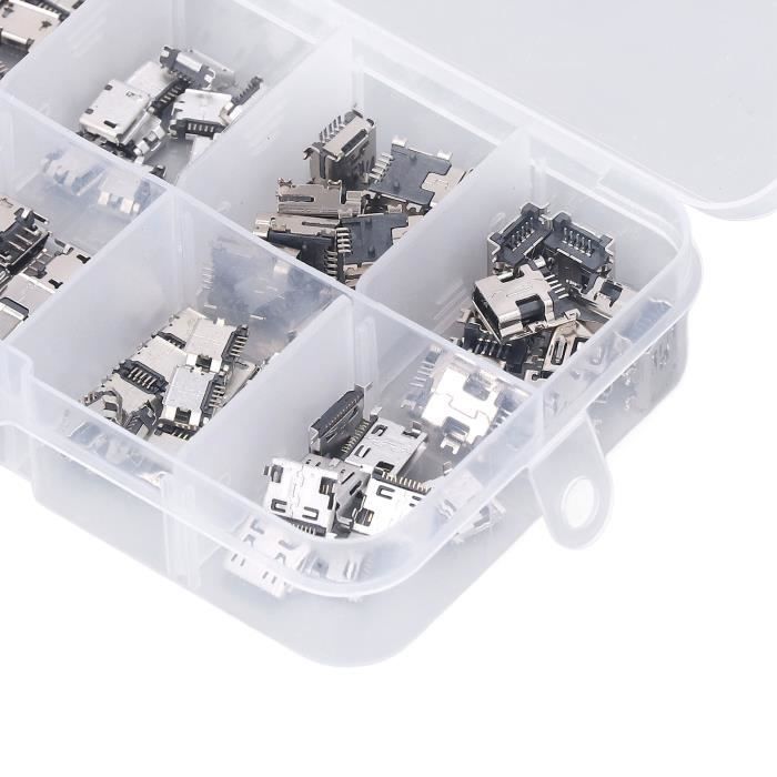 Connecteur - CIKONIELF - Micro MINI USB - 100 pièces - Métal - 2 pôles ...
