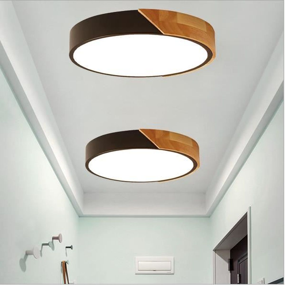 IDEGU Lot de 2 Moderne Plafonnier LED Couloir,24W Lustre Plafonnier ...