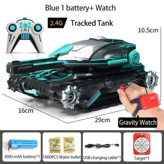 Contrôle bleu 2-Grand Char Radiocommandé 4x4 Radiocommandé 2.4g ...