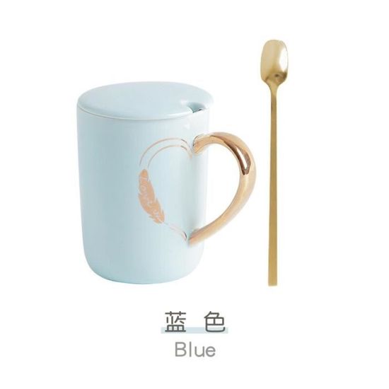 Tasses,Tasse de luxe en céramique avec couvercle,Art nordique ...