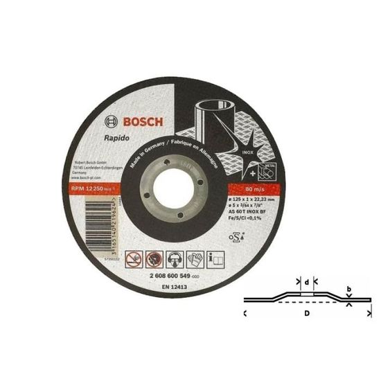 Disque à tronçonner - BOSCH - Expert for Inox - Diamètre 180 mm ...