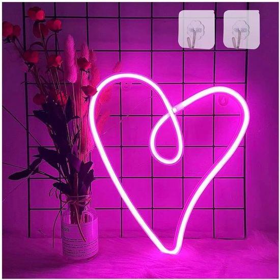 Heart Néon Signs Signes Led Néon Light Signe Décoration Murale ...