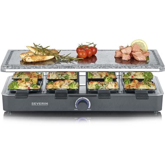 SEVERIN Raclette Gril 8 personnes avec pierre de cuisson naturelle ...