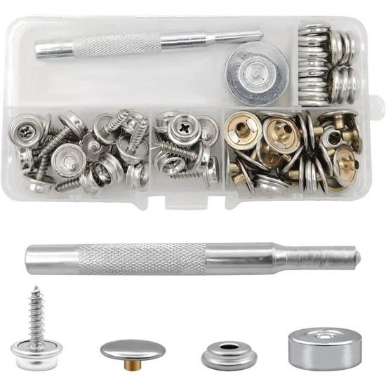 60PCS Bouton Pression Oeillets pour Baches, Bouton Pression Metal à ...