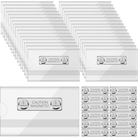 30 Pièces Badge Aimanté, Badge Nom Aimanté Porte Badge Horizontal Badge ...