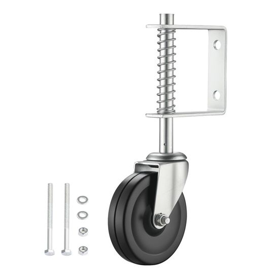 Wiltec Roue en Métal Gris pour Portail à Ressort 100 mm en PVC Ressort ...