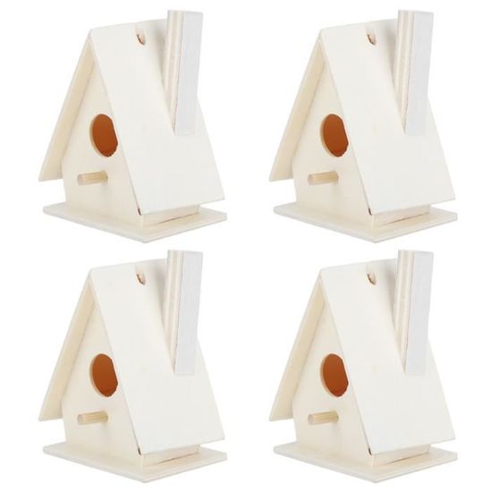 Cage à oiseaux suspendue - Creativve - 4 pièces - Bois platane - Mini ...