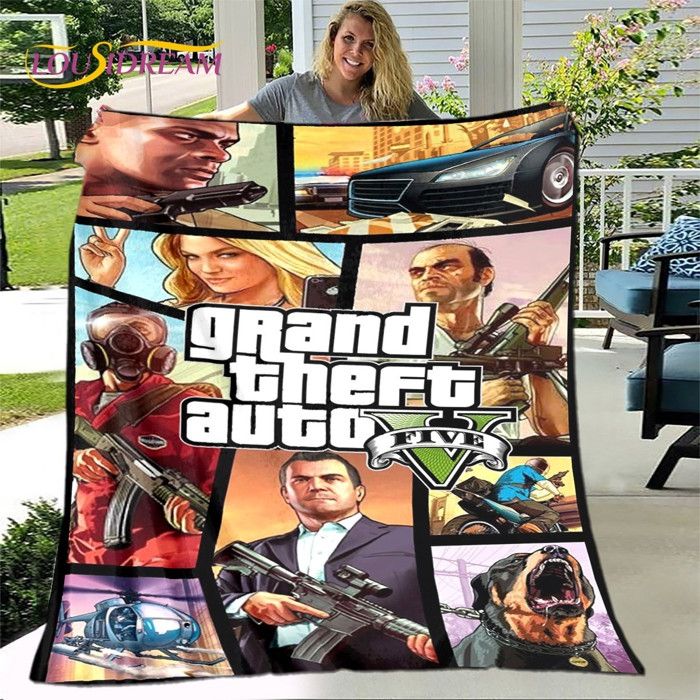 Grand Theft Auto GTA Game Gamer Couverture en Peluche Douce,Couverture ...