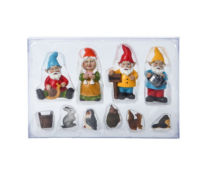 Statue de nain de jardin en résine, ensemble de figurines amusantes ...