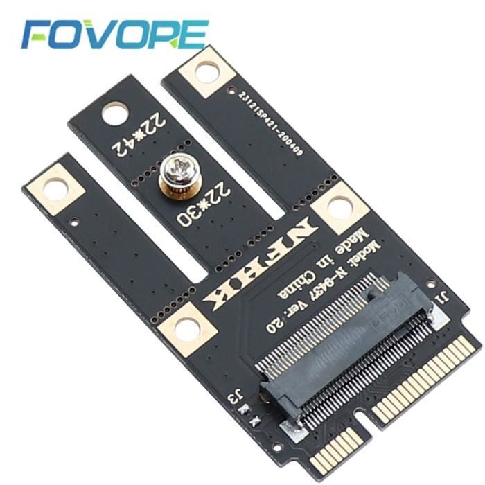 Adaptateur mini PCIe M.2 à M2 NGFF A E key, module sans fil pour carte sans fil Wifi et ...