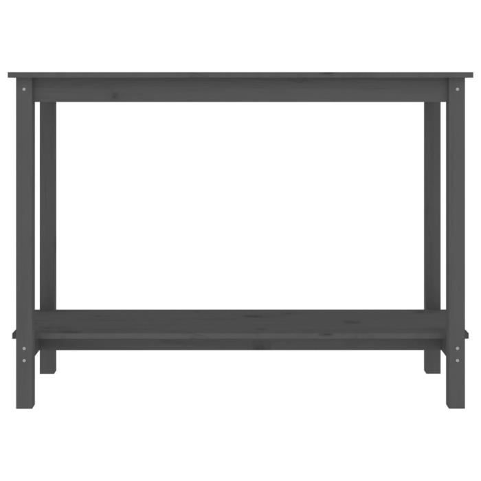 Akozon Table console Gris 110x40x80 cm Bois massif de pin ...