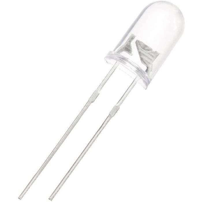 100 Pcs 5Mm Blanc Led Diode Lights Dc 3V 20Ma Ampoule Lampes Composants ...