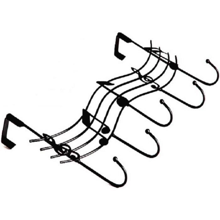 Notes De Musique Ondulées 5 Crochets Porte-Manteau Mural Porte ...