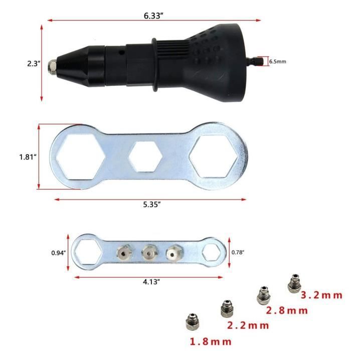 Electric Pull Rivet Gun Drill Adapter Electric Rivet Machine Nut Gun ...