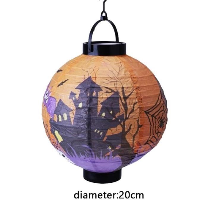 Lanterne lumineuse suspendue en papier citrouille pour Halloween ...