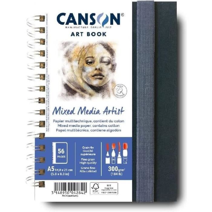 Carnet - CANSON - Art Book Mix Media - 28 feuilles - 14.8 x 21 cm ...
