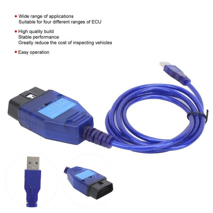 DUO Câble Scanner ECU, câble USB ECU, pièces de réparation automatique ...