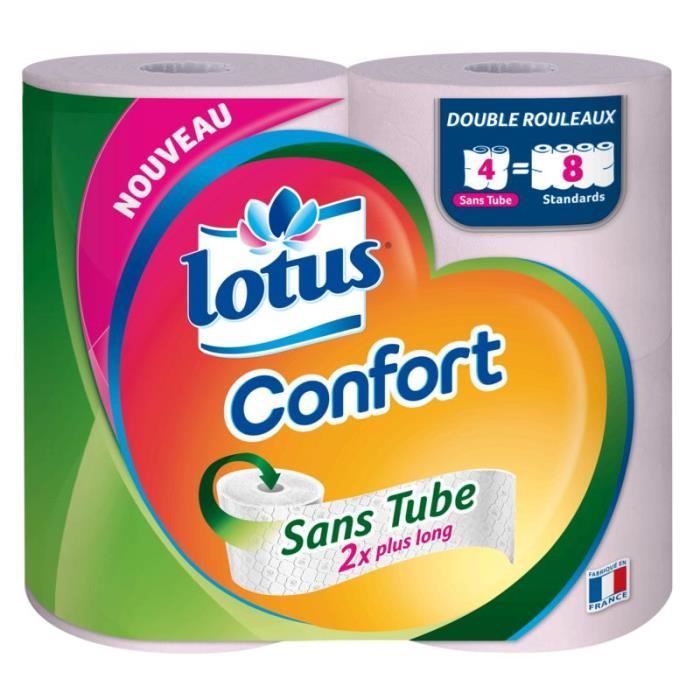 LOTUS Papier toilette Confort sans tube - 4 rouleaux - Blanc ...